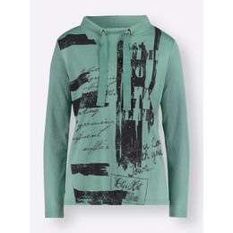 WITT Damen Sweatshirt mit grafischem Druck, salbei, Gr&ouml;&szlig;e 48