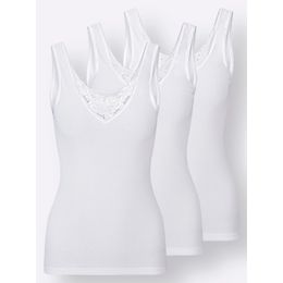 Conta Damen Achselhemd mit Batist-Spitzenmotiv, wei&szlig;, Gr&ouml;&szlig;e 40
