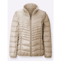WITT Damen Steppjacke mit abzippbaren &Auml;rmeln, beige, Gr&ouml;&szlig;e 52