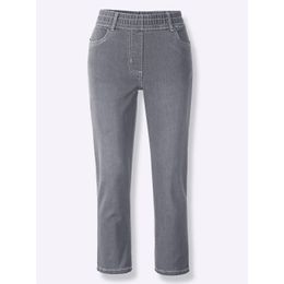 WITT Damen 7/8-Jeans mit Rei&szlig;verschluss-Blende, grey-denim, Gr&ouml;&szlig;e 48
