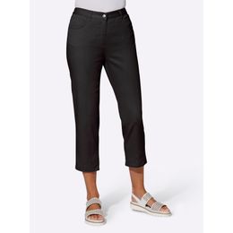 Heine Damen 7/8-Jeans, Schwarz, Gr. 36, Straight, Material: Baumwolle