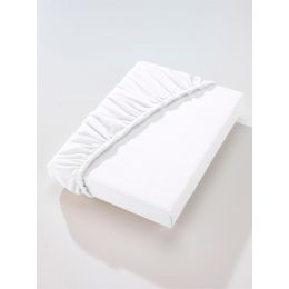 Dormisette Betttuch, Wei&szlig;, Gr. 1 St. 90x190 - 100x200 cm - Spannbetttuch, Spannbettlaken, 100% Baumwolle