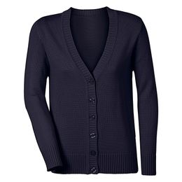 WITT Damen Strickjacke mit farblich abgestimmten Kn&ouml;pfen, marine, Gr&ouml;&szlig;e 48