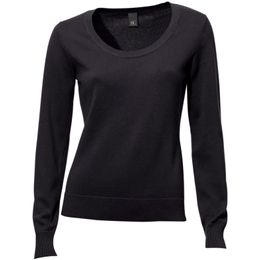 Heine Witt Damen Rundhalspullover aus Feinstrick, schwarz, Gr&ouml;&szlig;e 48