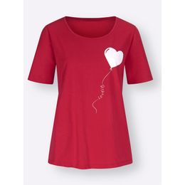 WITT Damen T-Shirt mit platziertem Druck, rot, Gr&ouml;&szlig;e 52