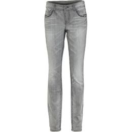 Heine Witt Damen R&ouml;hrenjeans mit Stickerei, grey denim, Gr&ouml;&szlig;e 24