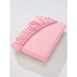 Biberna Betttuch, ros&eacute;, Gr&ouml;&szlig;e 1 St. 100x200 cm - Spannbetttuch