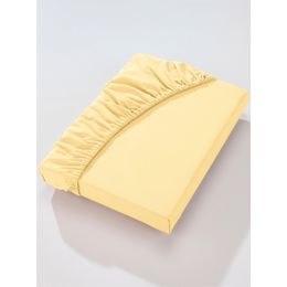 Biberna Betttuch, vanillegelb, Gr&ouml;&szlig;e 1 St. 150x250 cm - Normalbetttuch