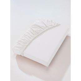 Biberna Betttuch, Wei&szlig;, Gr. 1 St. 150x250 cm - Normalbetttuch, Spannbettlaken, 100% Baumwolle