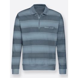 Marco Donati Herren Langarm-Shirt, blau-gestreift, Gr&ouml;&szlig;e 48/50