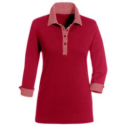 WITT Damen Poloshirt mit Kontrast-Akzenten, rot, Gr&ouml;&szlig;e 38