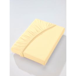 Biberna Spannbetttuch, vanillegelb, Größe 1 St. 90x190 - 100x220 cm