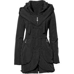 Heine Witt Damen Parka mit leichter Wattierung, schwarz, Gr&ouml;&szlig;e 48