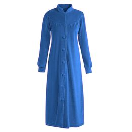 Plantier Damen Morgenmantel in Nicki-Qualit&auml;t, mittelblau, Gr&ouml;&szlig;e 36/38