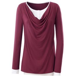 WITT Damen 2-in-1-Shirt in elastischer Qualit&auml;t, bordeaux, Gr&ouml;&szlig;e 36