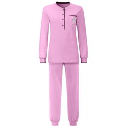 w&auml;schepur w&auml;schepur Damen Schlafanzug mit Katzen-Motiv, ros&eacute;, Gr&ouml;&szlig;e 36/38