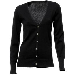 Heine Witt Damen Feinstrickjacke im Cardigan-Style, schwarz, Gr&ouml;&szlig;e 48