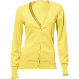 Heine Witt Damen Feinstrickjacke im Cardigan-Style, gelb, Gr&ouml;&szlig;e 34