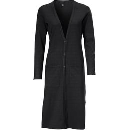 Heine Witt Damen Longstrickjacke mit Seitenschlitzen, schwarz, Gr&ouml;&szlig;e 36
