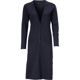 Heine Witt Damen Longstrickjacke mit Seitenschlitzen, marine, Gr&ouml;&szlig;e 46