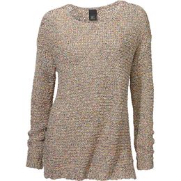 Heine Witt Damen Rundhalspullover mit Seitenschlitzen, bunt, Gr&ouml;&szlig;e 48/50