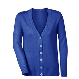 WITT Damen Strickjacke mit farblich abgestimmten Kn&ouml;pfen, royalblau, Gr&ouml;&szlig;e 36