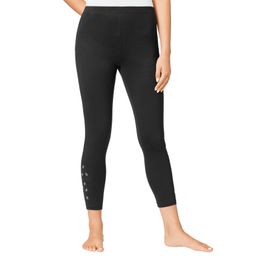 feel good Damen Leggings, schwarz + pflaume, Gr&ouml;&szlig;e 36/38