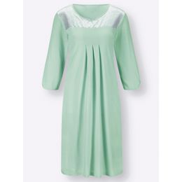 Ascafa Damen Nachthemd mit Satin-Einsatz, mint, Gr&ouml;&szlig;e 48/50