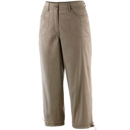 WITT Damen Caprihose mit Gummizug am Beinabschluss, taupe, Gr&ouml;&szlig;e 46