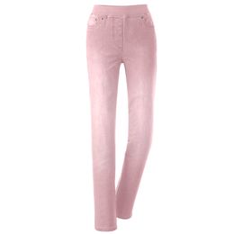 WITT Damen Schlupfjeans mit geripptem Strick-Dehnbund, ros&eacute;, Gr&ouml;&szlig;e 21