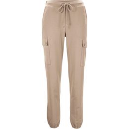 Heine Witt Damen Jogg Pants mit aufgesetzten Taschen, beige, Gr&ouml;&szlig;e 46