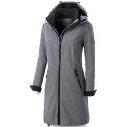 WITT Damen Softshelljacke mit Gummizug im R&uuml;cken, grau, Gr&ouml;&szlig;e 52
