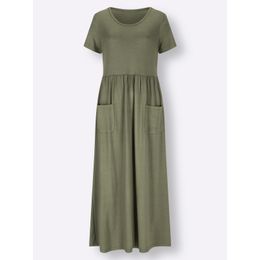 WITT Damen Jerseykleid mit Taschen, khaki, Gr&ouml;&szlig;e 40
