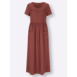 WITT Damen Jerseykleid mit Taschen, rotbraun, Gr&ouml;&szlig;e 50
