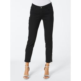 Ascari Damen 5-Pocket-Jeans mit Strass-Applikation, schwarz, Gr&ouml;&szlig;e 18