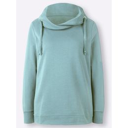 WITT Damen Sweatshirt mit halsfernem Rollkragen, mint, Gr&ouml;&szlig;e 54