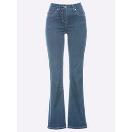 WITT Damen Bootcut-Jeans im 5-Pocket-Stil, blue-bleached, Gr&ouml;&szlig;e 42