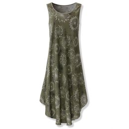 WITT Damen Druckkleid mit Bl&uuml;ten-Muster, figurumspielend, khaki-graphit-bedruckt, Gr&ouml;&szlig;e 38