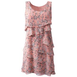WITT Damen Druckkleid mit Lagen, gebl&uuml;mt, puder-bedruckt, Gr&ouml;&szlig;e 40