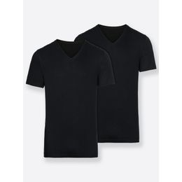 Bugatti Herren Shirt, 2 St&uuml;ck schwarz, Gr&ouml;&szlig;e 7