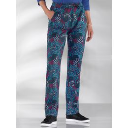 WITT Damen Jerseyhose mit Rundum-Dehnbund, rot-gr&uuml;n-gemustert, Gr&ouml;&szlig;e 20