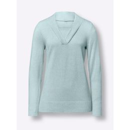 WITT Damen 2-in-1-Pullover in Melange-Optik, kalkmint-meliert, Gr&ouml;&szlig;e 56