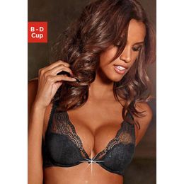 Lascana Triangel-BH, Schwarz, Gr. 75C, Damen, B&uuml;gel-BHs, Material: Polyamid, Elasthan