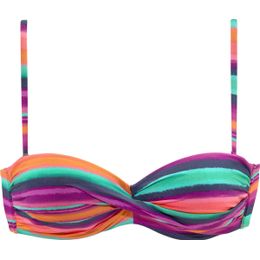 Lascana Damen Bandeau-Bikini-Top bunt-gestreift Gr&ouml;&szlig;e 34A