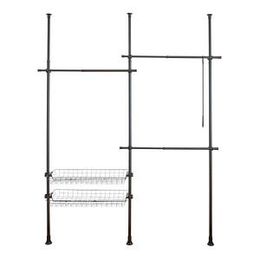 Wenko Teleskop-Garderobe Herkules Duo 50631100 schwarz Metall 164,0 - 215,0 x 165,0 - 300,0 cm