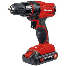 Einhell Akku-Bohrschrauber TC-CD 18-2 Li, max. 1250 U/min, inkl. Akku & Ladegerät, rot|schwarz