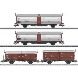 Märklin Märklin Güterwagen Schiebedach-/Schiebewandwagen-Set Tbes-t-66 - 47301, Spur H0, Made in Europe, braun|grau