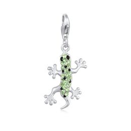 NENALINA Charm-Einhänger Anhänger Gecko Kristalle 925 Silber