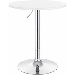 WOLTU - Bartisch höhenverstellbarer Tisch 68-88 cm, multifunktionaler Partytisch aus mdf Metall, Weiß