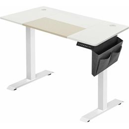 Songmics - Höhenverstellbarer Schreibtisch elektrisch, 60 x 120 x (72-120) cm, stufenlos verstellbar, gespleißte Platte, Memory-Funktion mit 4 Höhen,
